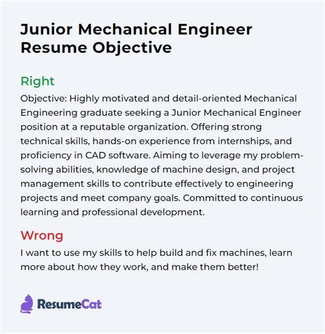 Top 18 Junior Mechanical Engineer Resume Objective Examples
