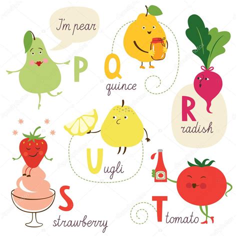 Alfabeto inglés con frutas y verduras Stock Vector by Birdhouse 87126908