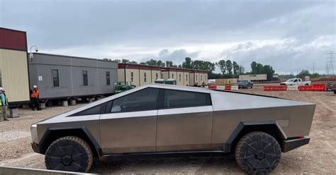 This Is How Elon Musk Arrived Driving A Tesla Cybertruck Truck To The