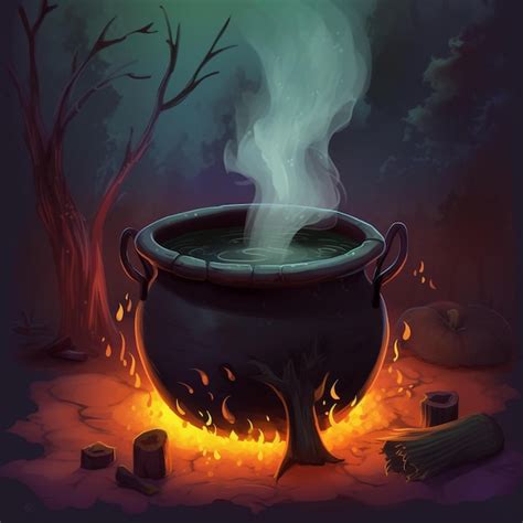 Premium Ai Image Witch Cauldron