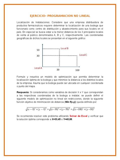 ejercicio programacion no lineal pdf programacion no lineal optimización matemática