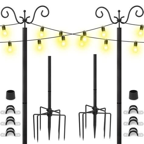 Outdoor String Light Poles Stand Pack Poles For Hanging Outside