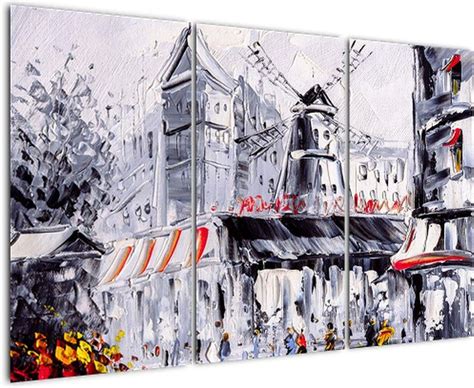 Domali Obraz Ulica w Paryżu obraz olejny tryptyk 120x80 cm 107572