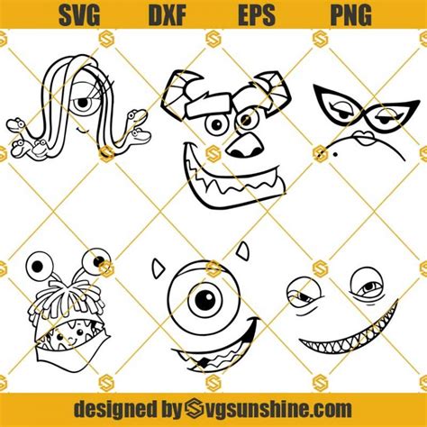 Monsters Inc SVG Bundle Monsters Inc SVG Mike SVG Sully SVG Boo SVG