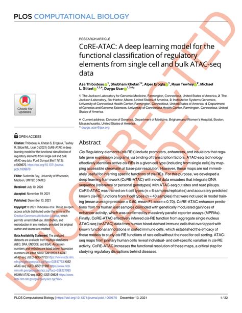 pdf core atac a deep learning model for the functional classification of regulatory elements