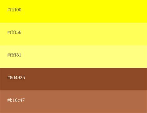 Paleta de cores amarelas códigos e combinações