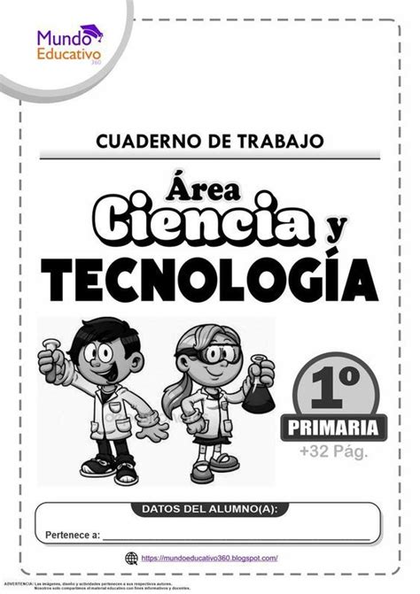 Cuaderno de Trabajo Área CIENCIA y TECNOLOGÍA para 1º Primaria I PARTE