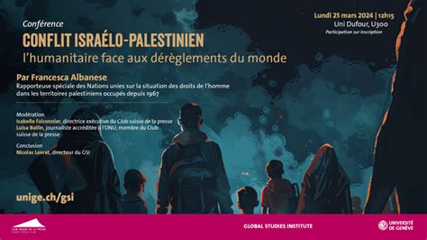 Club suisse de la presse Geneva Press Club Conflit israélo