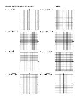Graphing Square Root Functions Worksheet