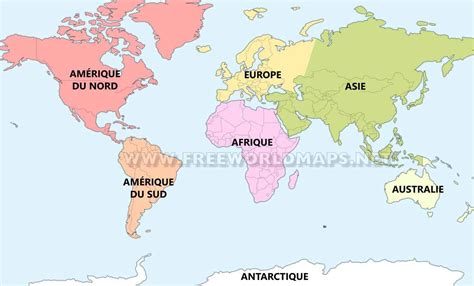 Carte Monde Continent Arouisse