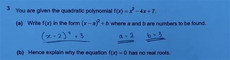 solved 3 you are given the quadratic polynomial f x x2−4x 7