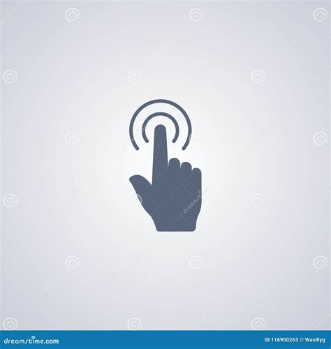 Double Click Gesture Hand Cursor Of Computer Mouse Black Silhouette