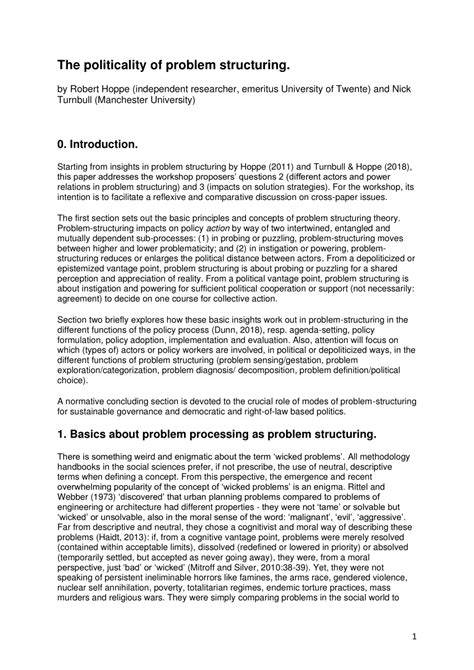 pdf the politicality of problem structuring
