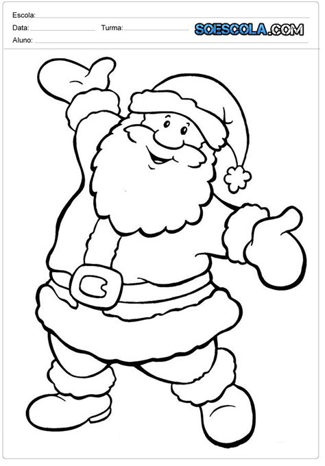 desenhos de papai noel para colorir merry christmas SÓ ESCOLA