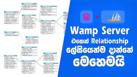 create table relationships in mysql database using phpmyadmin wamp server sinhala tutorial