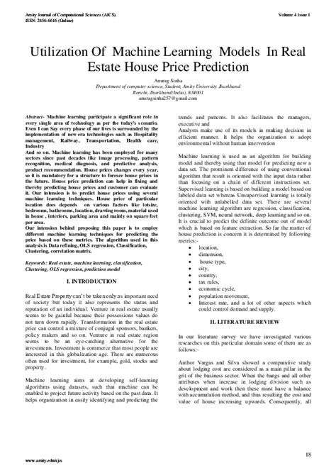 pdf real estate price prediction using machine learning msc research project data analytics