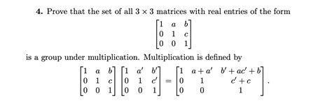 solved 4 prove that the set of all 3 x 3 matrices with real