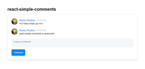 simple react comments npm trends