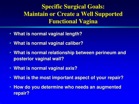 Ppt Surgical Repair Of Anterior Vaginal Wall Prolapse When Why