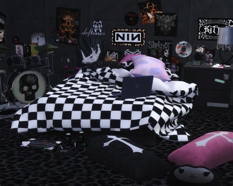 Rocker Bedroom Emo Bedroom Bedroom Grunge Scene Bedroom Sims 4