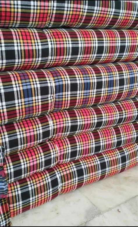 Gsm Check Cotton Fabric Check Stripes Multicolour At Rs Meter