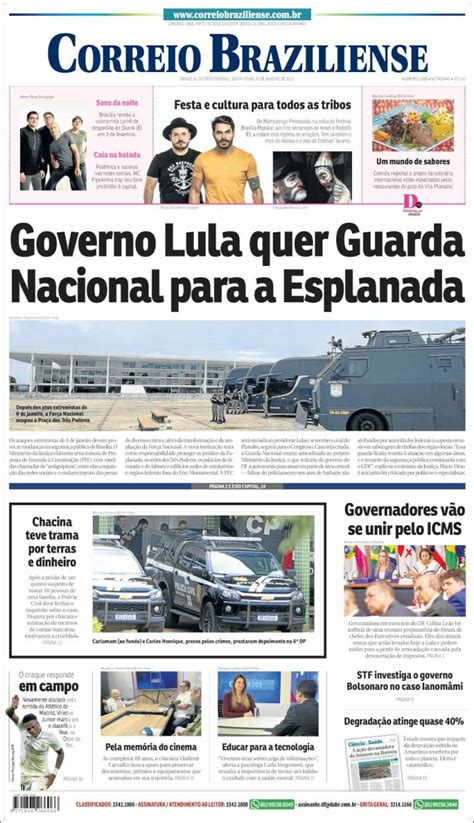 Journal Correio Braziliense Brésil Les Unes des journaux de Brésil