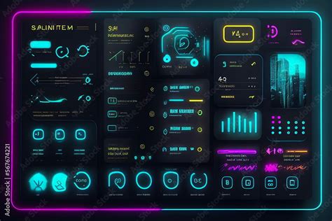Modern Neon User Interface Dashboard Design Futuristic Aesthetic