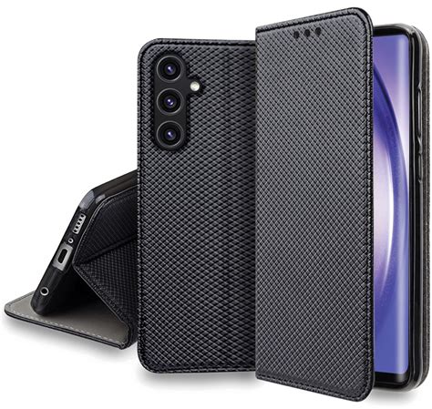 etui zamykane do samsung galaxy a54 5g czarne szkło