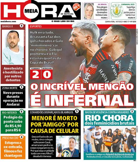 Capa Meia Hora Edição Quinta 14 de Julho de 2022