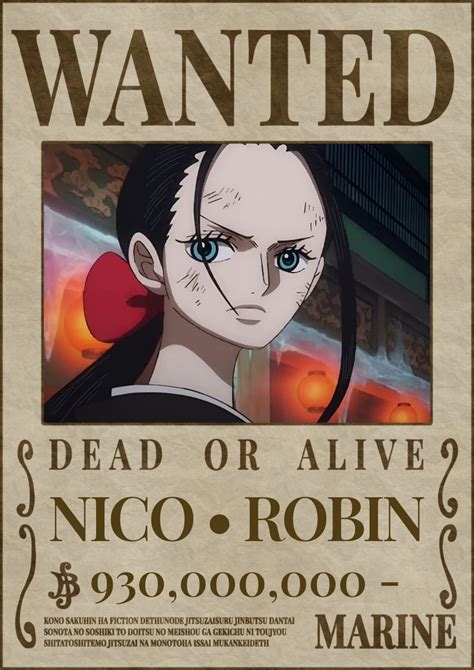 One Piece Cartaz De Procurado Atualizado Nico Robin Arte Delle