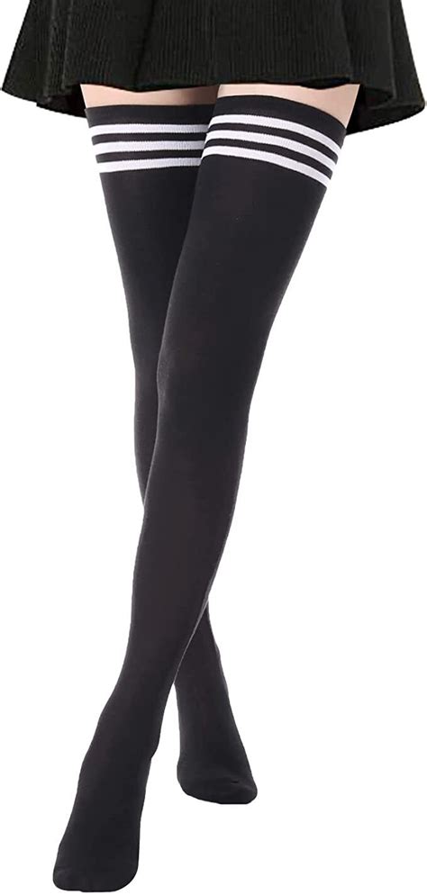 Girls Ladies Women Thigh High Over The Knee Socks Extra Long Cotton Stockings Us Ebay