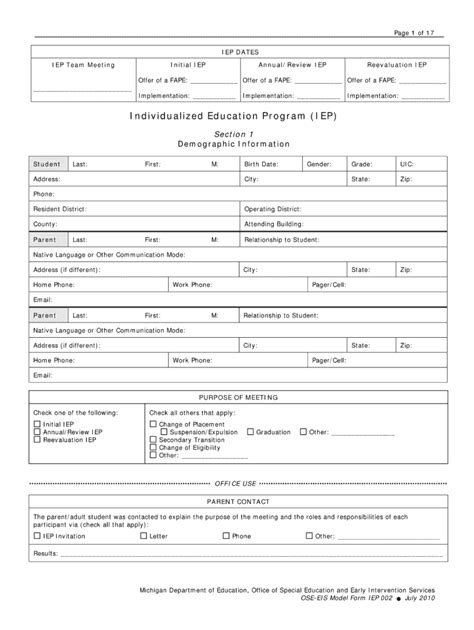Iep Template Pdf Fill Out Sign Online DocHub