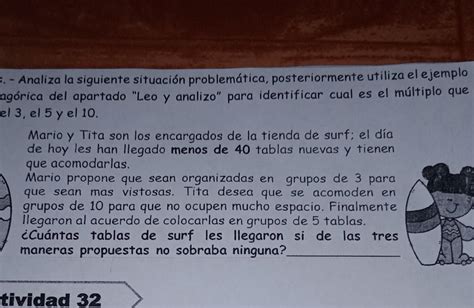 analiza la siguiente situación problemática posteriormente utiliza el