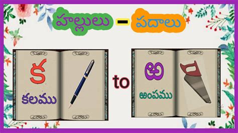Learn Telugu Varnamala Telugu Alphabet Words For