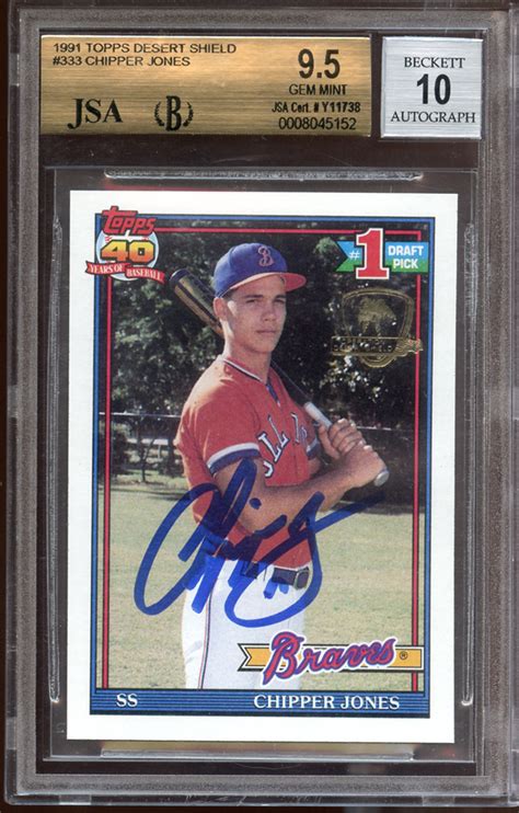 Lot Detail 1991 Topps Desert Shield 333 Chipper Jones Autographed