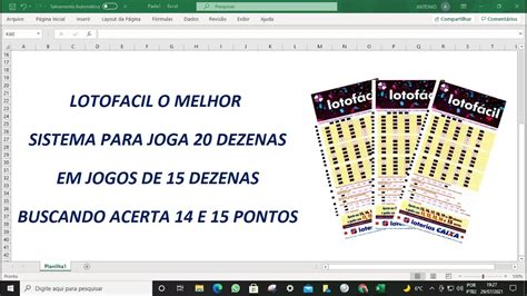 LOTOFACIL A MELHOR PLANILHA 20 DEZENAS 100 15 PONTOS YouTube
