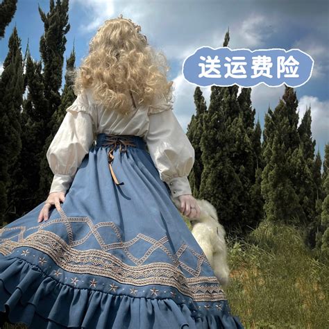 骑马老姐Lolita半身裙复古优雅洋装SK春秋冬下裙日常法式文艺长裙 Taobao