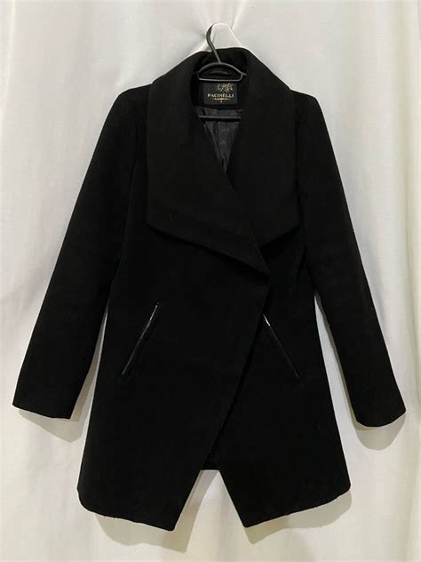 Casaco de Lã Batida Feminino Longo Preto Casaco Feminino Facinelli By