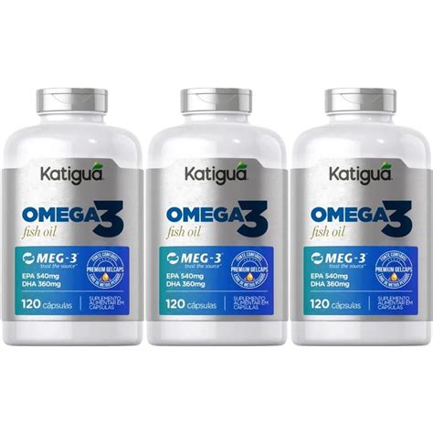 Kit 3X Omega 3 Meg 3 120 Cápsulas Katiguá OtimaNutri
