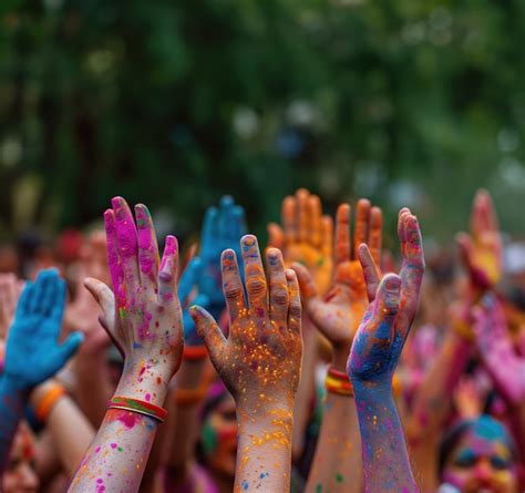 Premium Photo Colorful Rainbow Indian People Celebrate Holi Festival