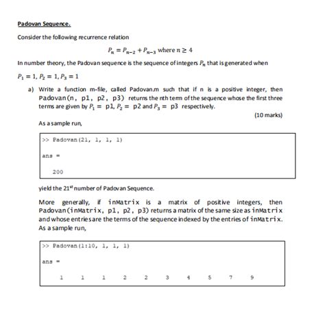 solved padovan sequence consider the following recurrence