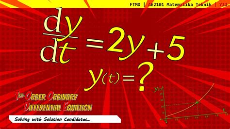 solving using candidate of solution first order ordinary differential equation youtube