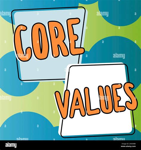 conceptual display core values business concept principles which guide and determine what is