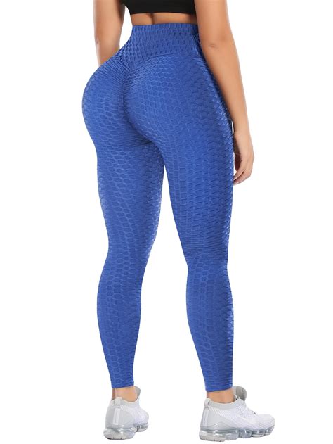 Vaslanda Womens High Waist Textured Yoga Pants Tummy Control Ruched Butt Lifting Stretchy