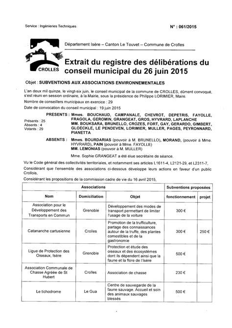 Calaméo Crolles Deliberation 61 2015 6 Subventions Associations
