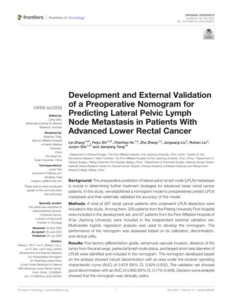 pdf development and external validation of a preoperative nomogram for predicting lateral