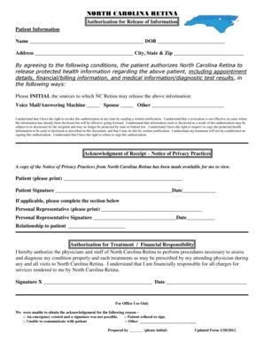 Fillable Online Medfusion Authorization Form North Carolina Retina