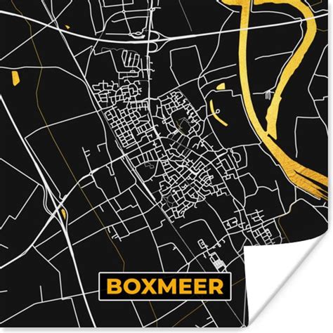 Poster Plattegrond Boxmeer Kaart Goud Stadskaart 50x50 Cm Bol