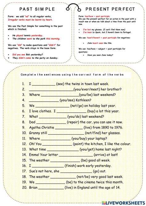 Past Simple Vs Past Perfect Present Perfect Learn English Teaching