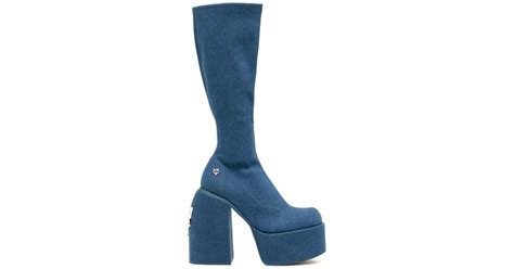 Naked Wolfe Spice 140mm Platform Boots In Blue Lyst